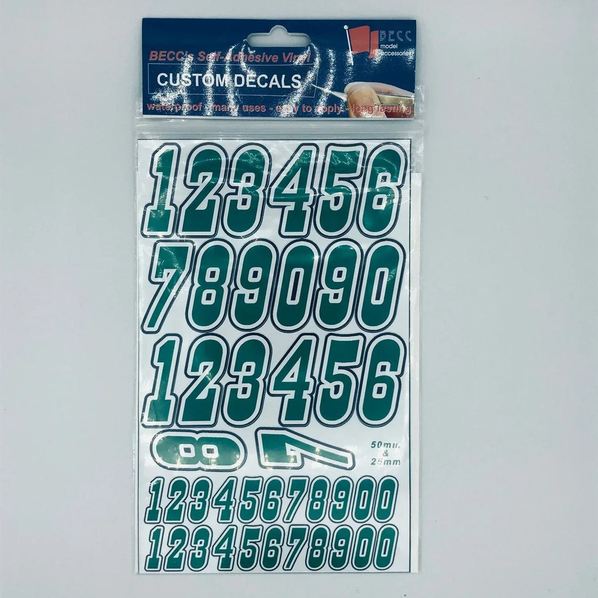 Becc Multi-Coloured Number Pack Green for Model Cars - Vinyl Decals ...