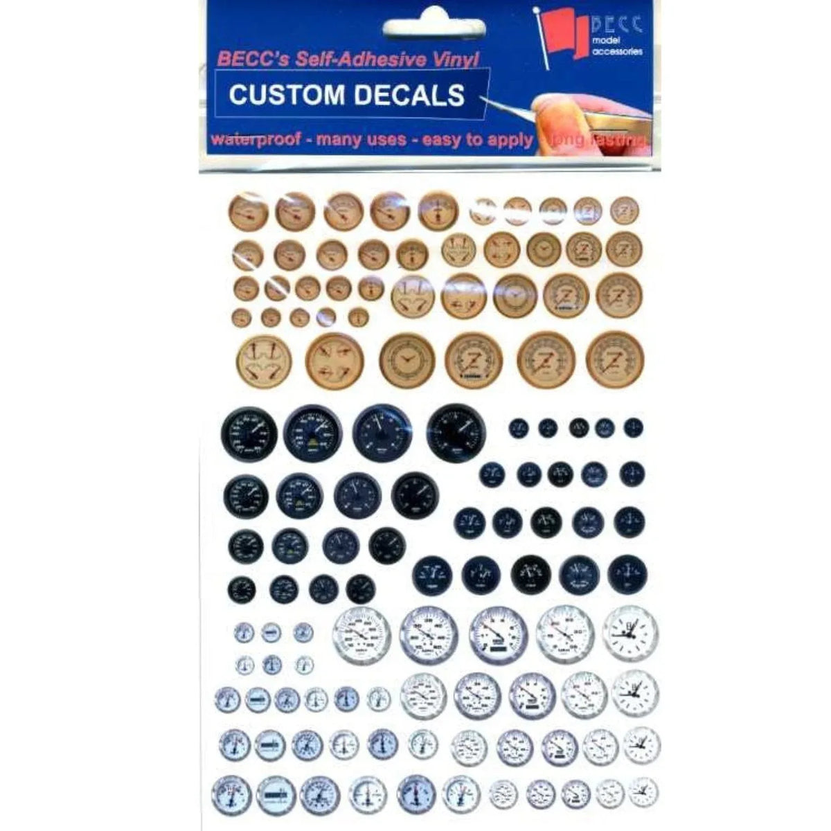 Becc Dials and Gauges Self-Adhesive Decals for Model Vehicles & Boats ...