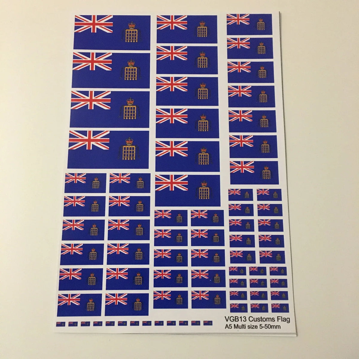 Becc GB Customs Flag Model Decals – Self-Adhesive Stickers for Model ...