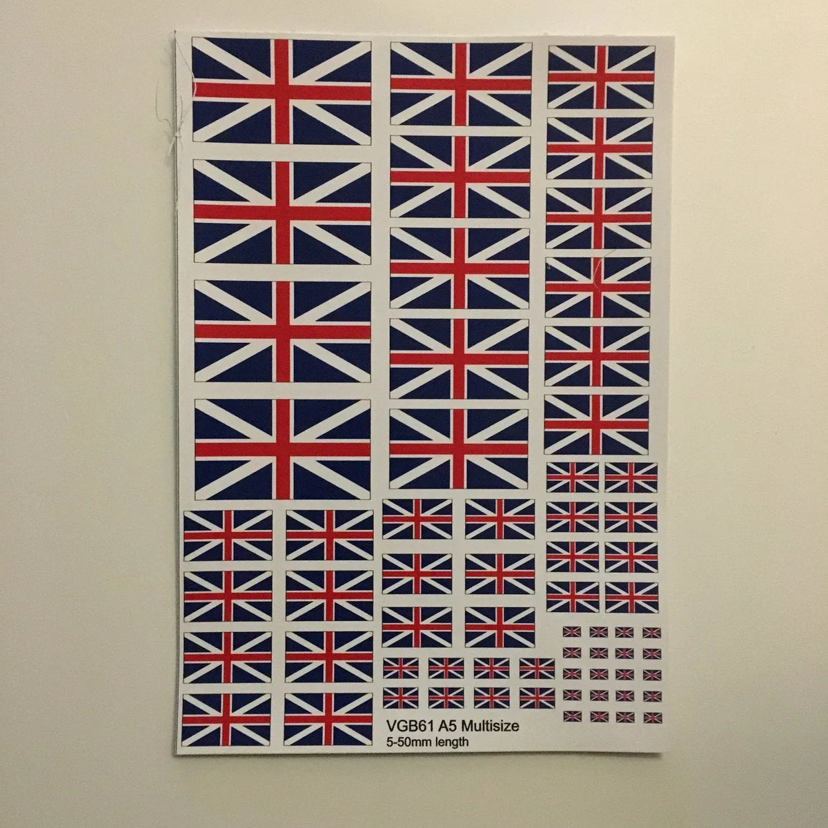 Becc GB Union Jack 1707-1801 Model Decals – Self-Adhesive Stickers for ...