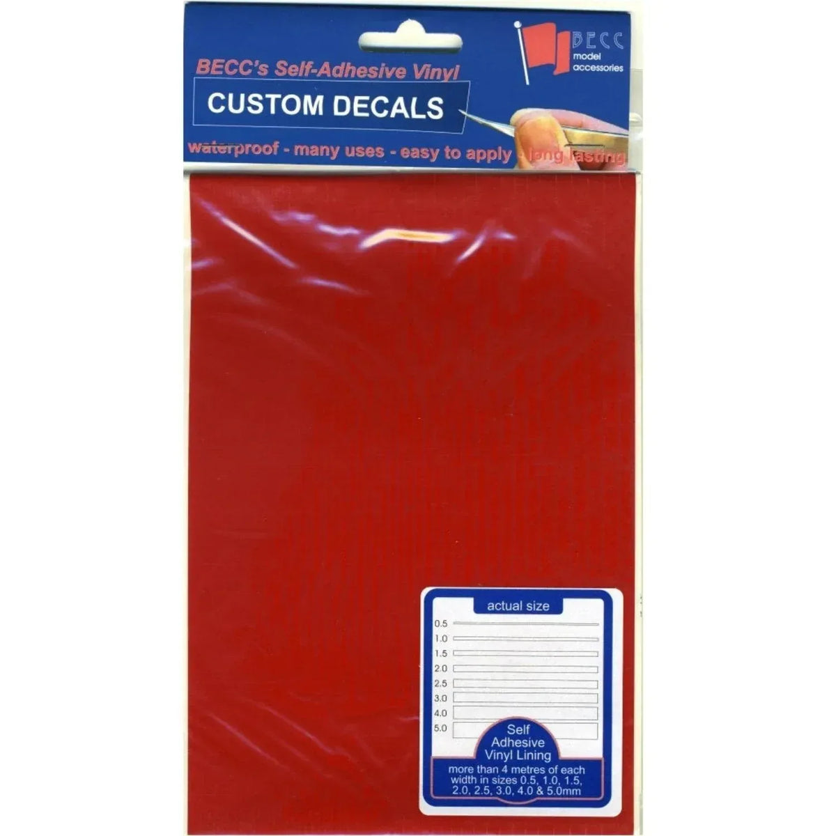 Becc Vinyl Lining Red Narrow Self Adhesive – Model Realm